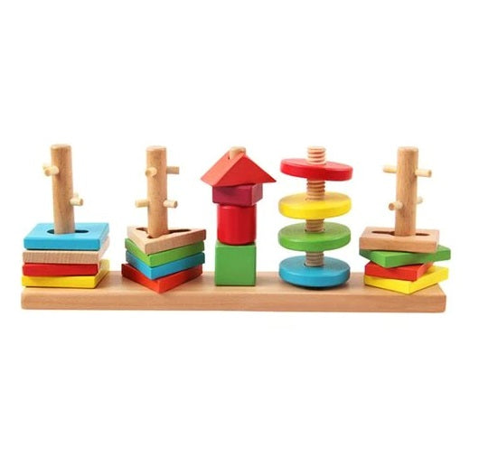 Five-column Pillar Building Block Puzzle Set – Techmanistan
