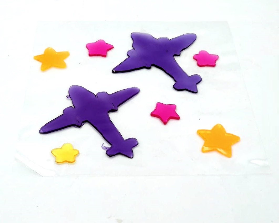 Pack of 8 - Different Shapes Gel Stickers For Window, Gel Clings, Anti ...